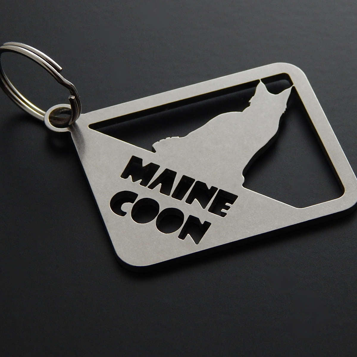 Maine Coon Cat Keychain Stainless Steel brushed – DisagrEE